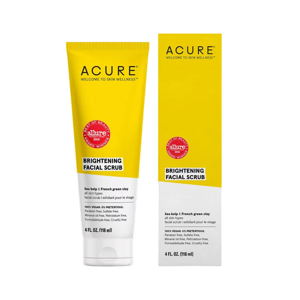 Acure Brightening Facial Scrub, 4 fl oz (118 ml) – All About Beauty